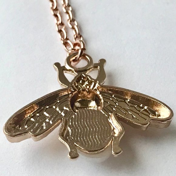 Jewelry | Rose Gold Bumble Bee Pendant Necklace 24 Insect | Poshmark
